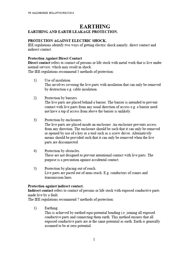 Earthing | PDF | Insulator (Electricity) | Physical Quantities