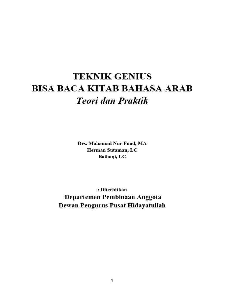 Revisi Tatabahasa Teknik Baca Kitab 1 | PDF | Agama & Spiritualitas