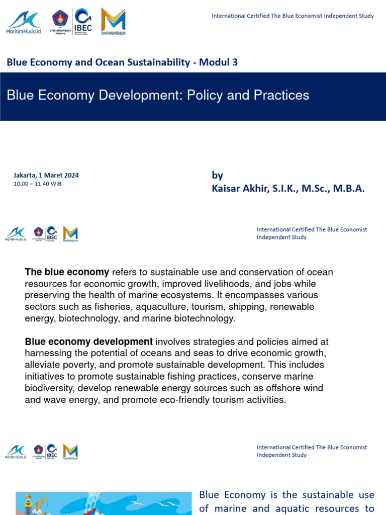 Modul 3 TBE - Blue Economy Development Policy and Practices | PDF ...