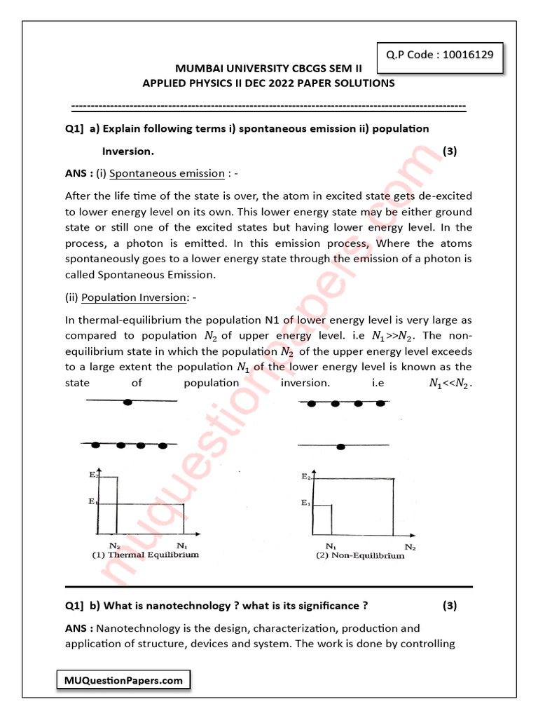 Be - First Year Engineering - Semester 2 - 2022 - December - Engineering Physics Iirev 2019c ...