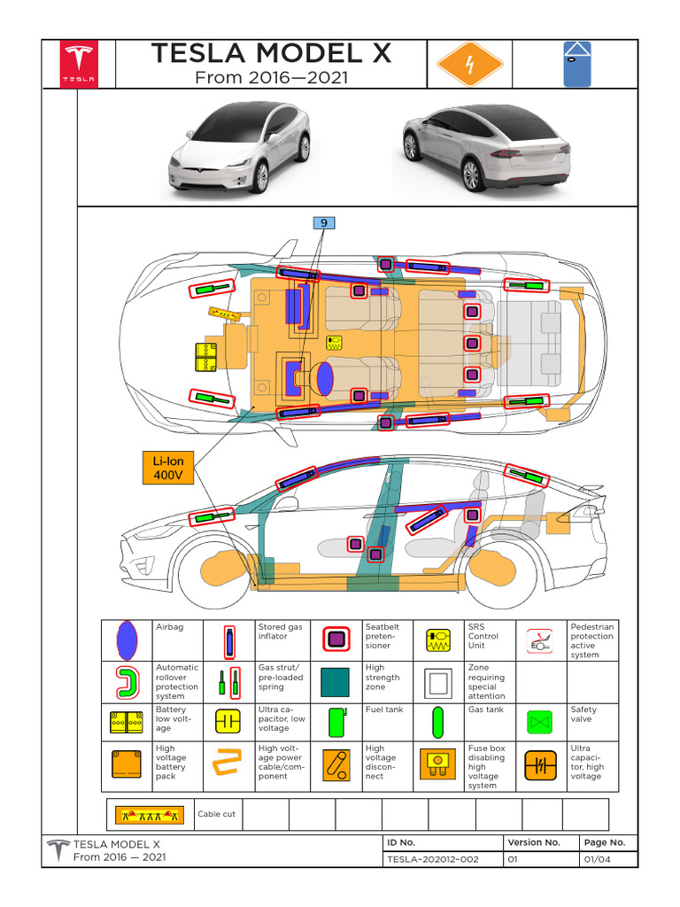2016 Model X Emergency Response Sheet en | PDF | Vehicles | Airbag