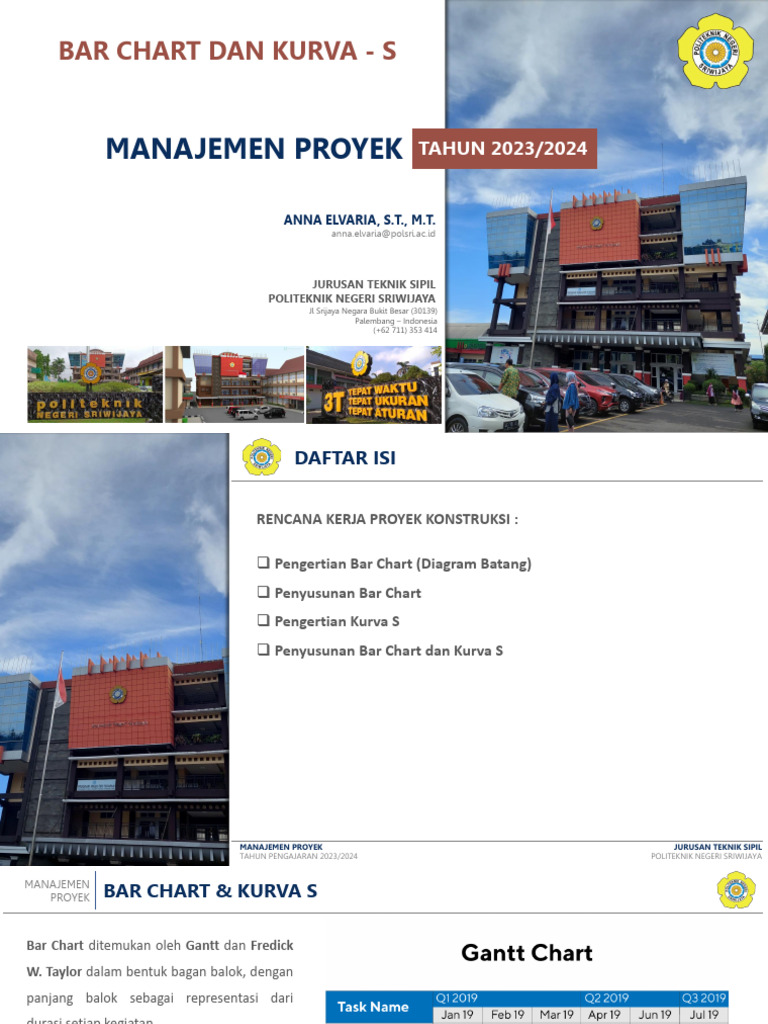 Bar Chart Dan Kurva - S - Manajemen Proyek - Anna Elvaria, S.T., M.T. | PDF