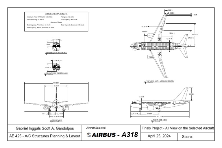 Airbus A318 Aircraft Layout Details | PDF | Aviation | Aerospace ...