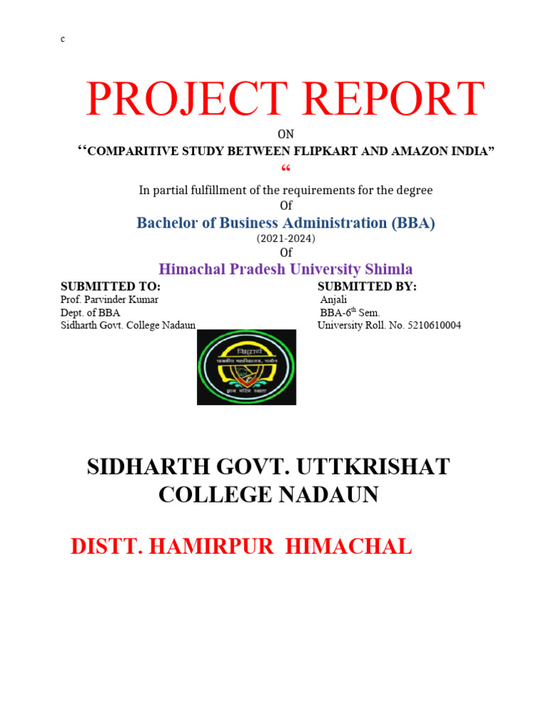 Project Report Bba 6th Sem | PDF | E Commerce | Amazon Kindle