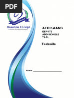 Afrikaans Taal Study Notes | PDF | Verb | Language Mechanics