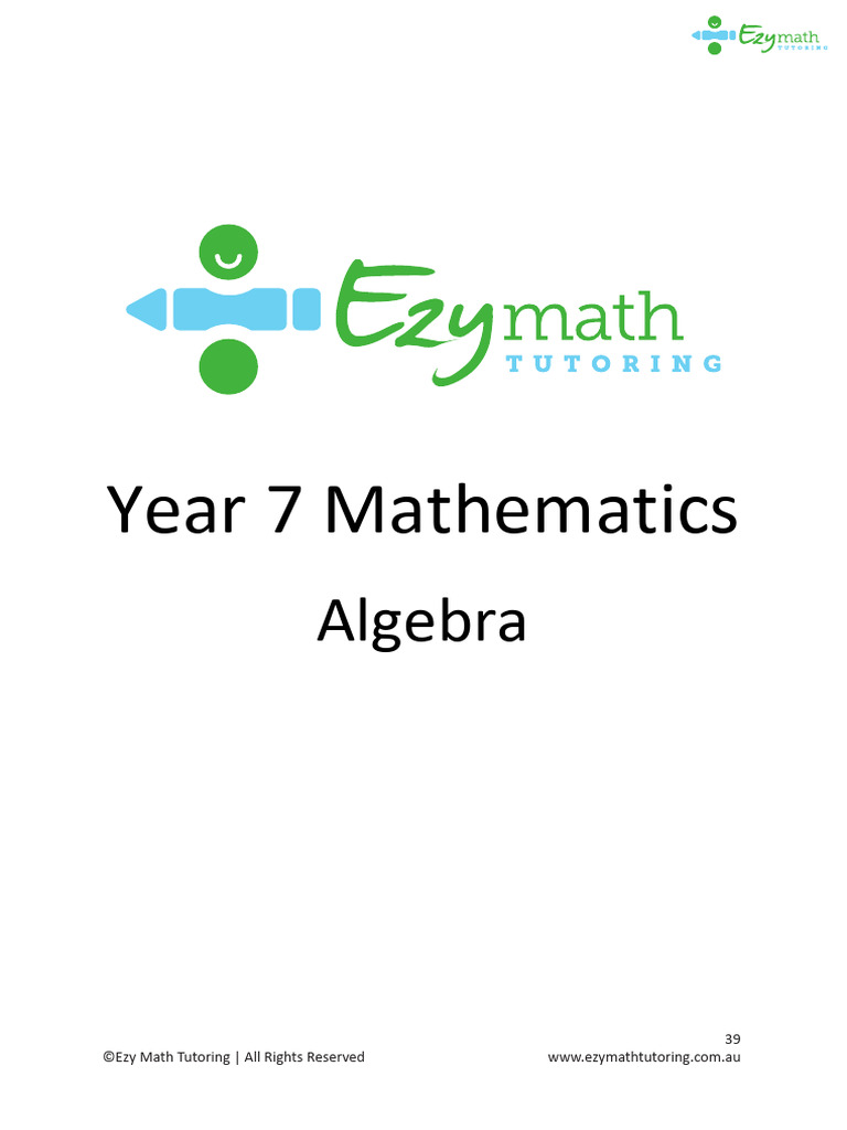 Year 7 Maths - Algebra - Answers (Ch2) | PDF | Numbers | Shape