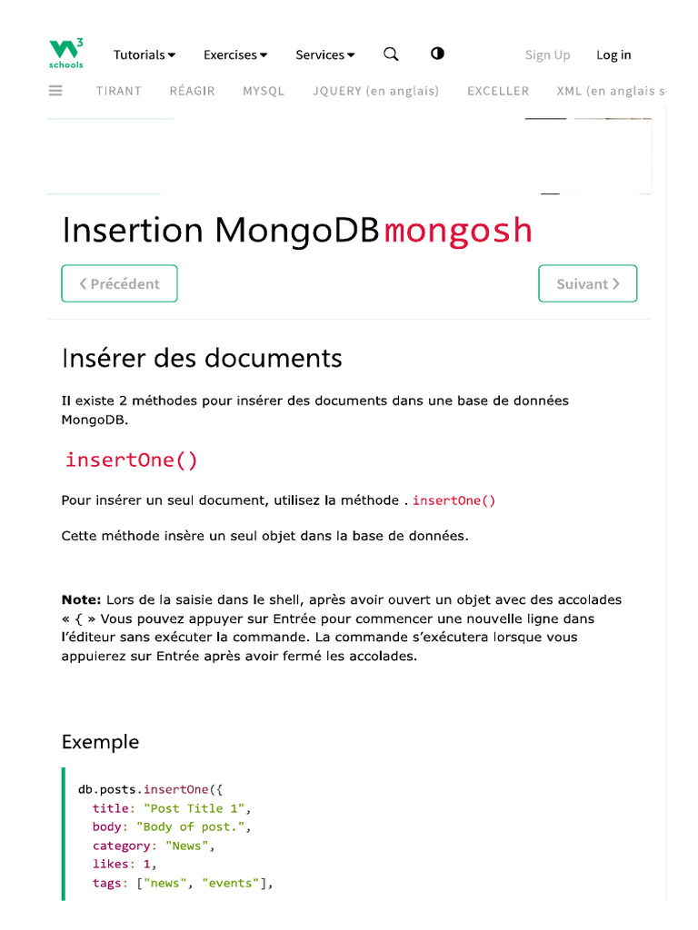 Insertion Mongo | PDF