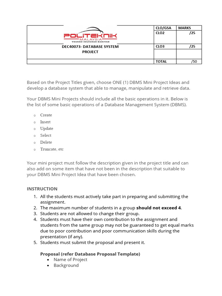 Database Project Sesi 2 2023 | PDF | Databases | Menu