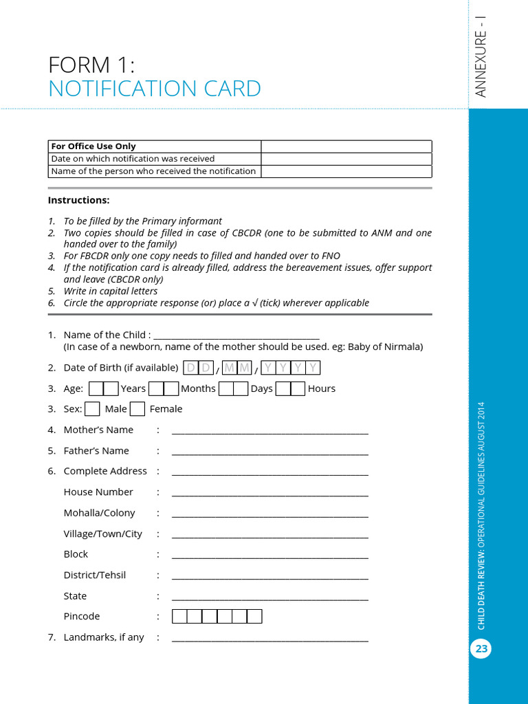 Operational Guidelines Child Death Review 2 | PDF | Childbirth | Infants