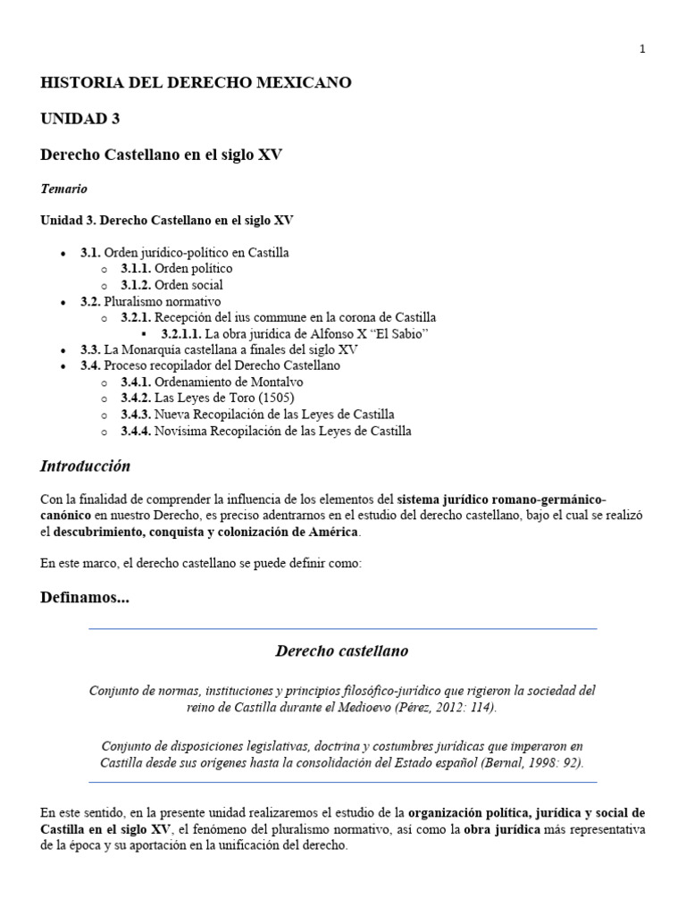 Derecho Castellano en el Siglo XV | PDF | España | imperio Romano