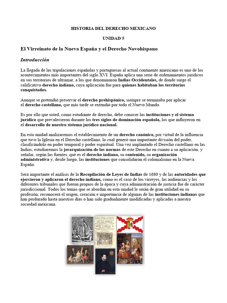 Derecho Novohispano en Nueva España | PDF | Nueva españa | España