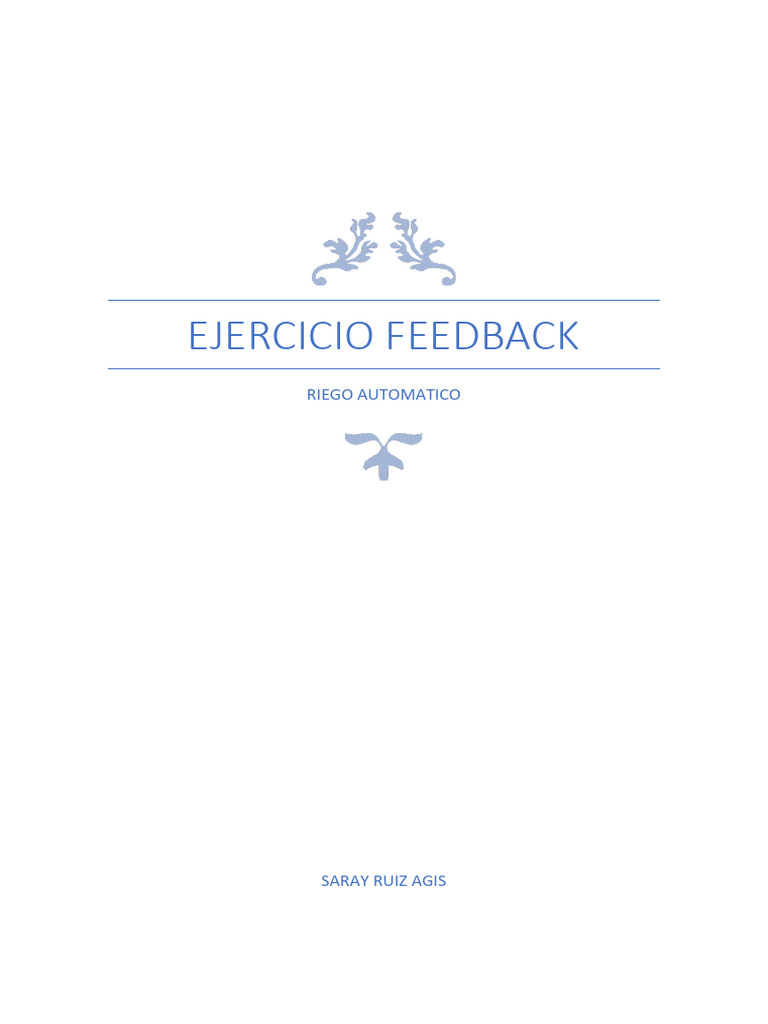 Ejercicio Feedback Riego Automatico | PDF | Bomba | Automatización