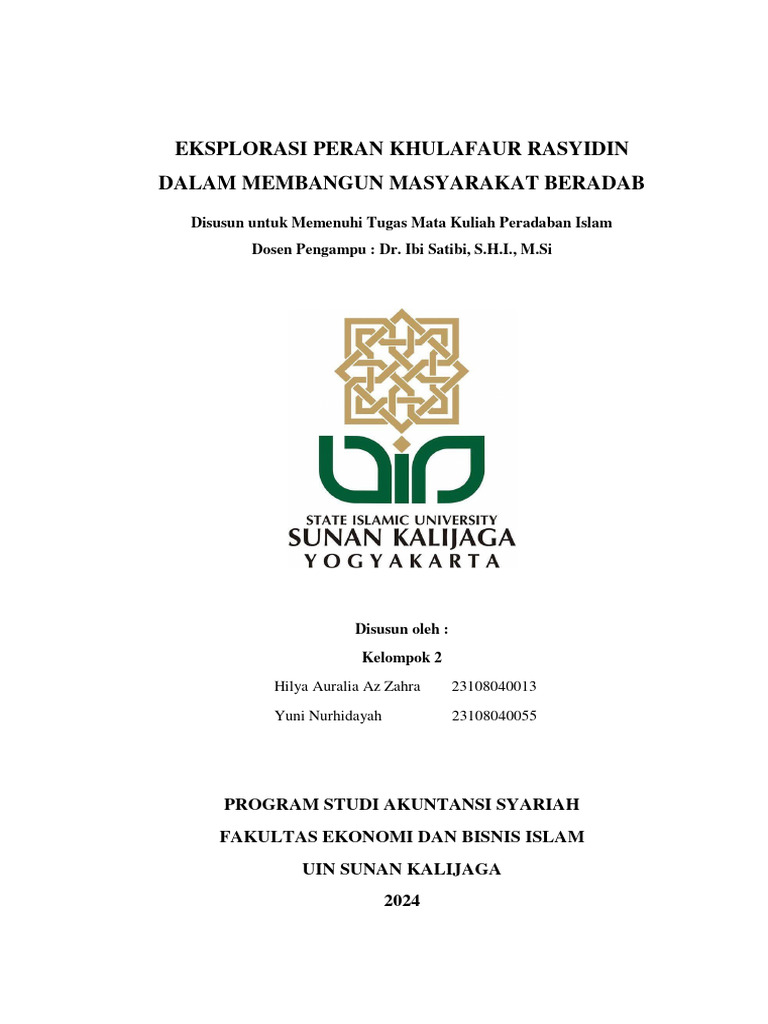 Peran Khulafaur Rasyidin dalam Islam | PDF | Karier & Perkembangan ...