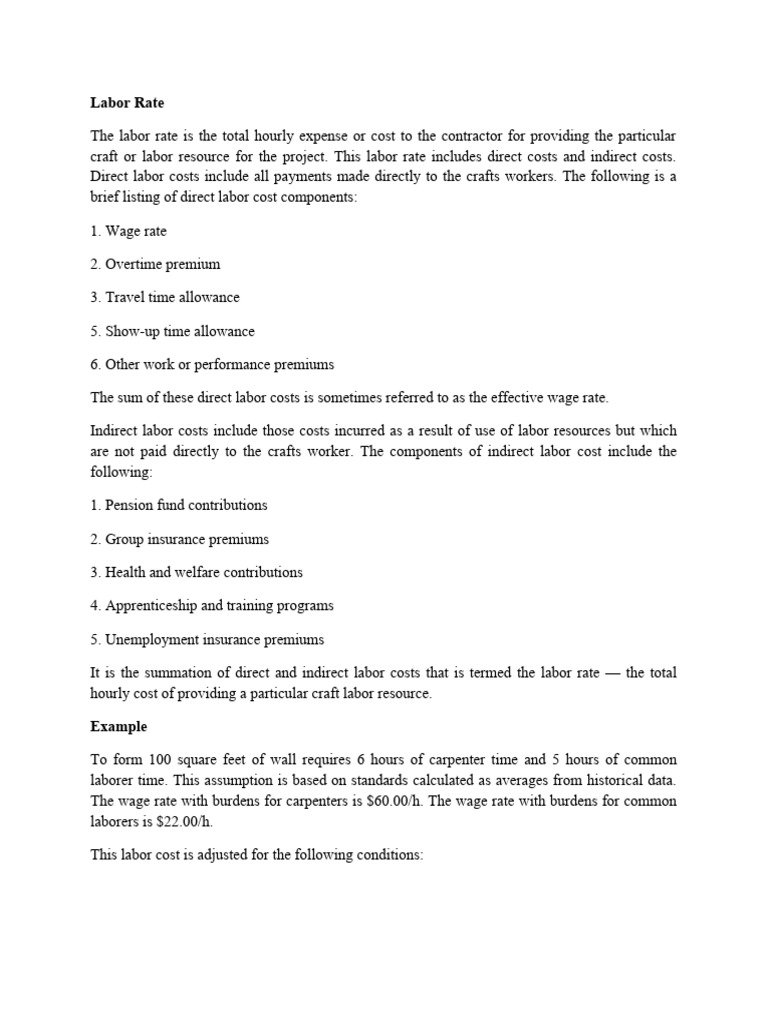 Labor Rate | PDF | Labour Economics | Wage