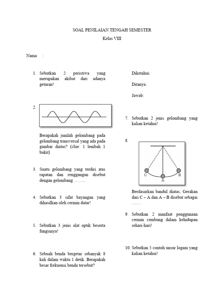 Soal Penilaian Tengah Semester 2 | PDF