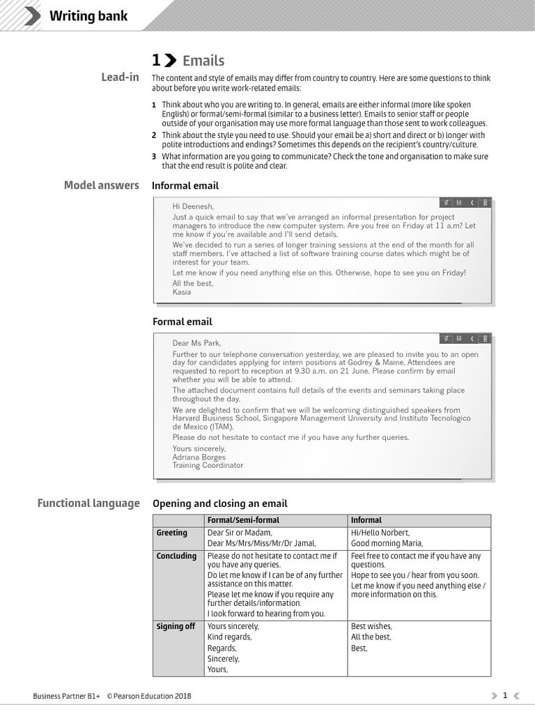 Email and Letter Writing Guide | PDF | Working Time | Employment