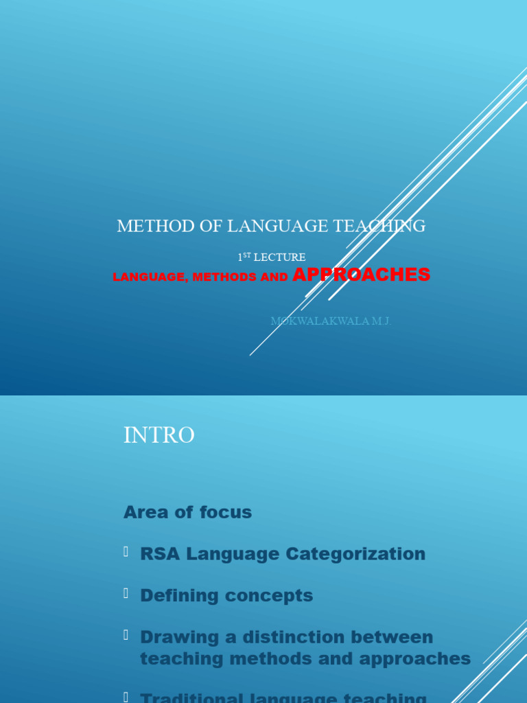 Language Teaching Methods Overview | PDF