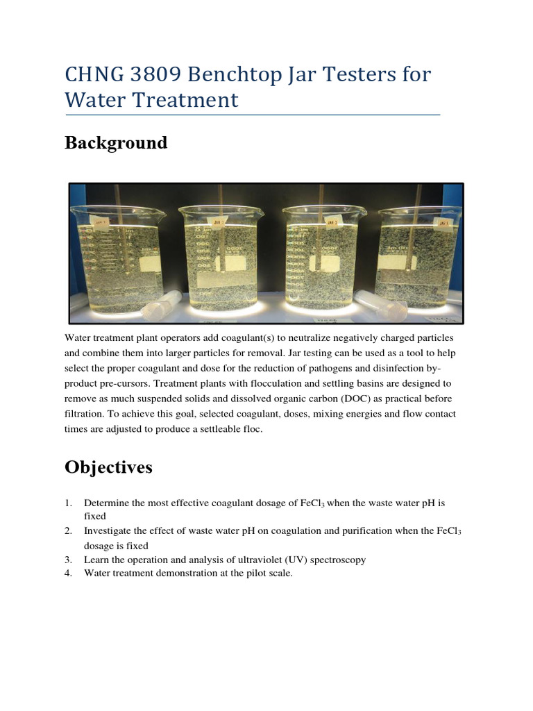 Benchtop Jar Testers for Water Treatment | PDF | Water Purification ...