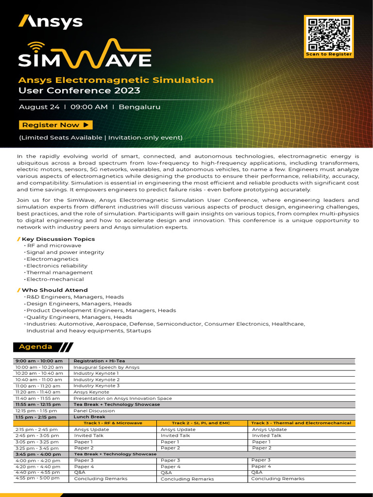Ansys SimWave - Registration and Agenda | PDF | Simulation | Reliability Engineering