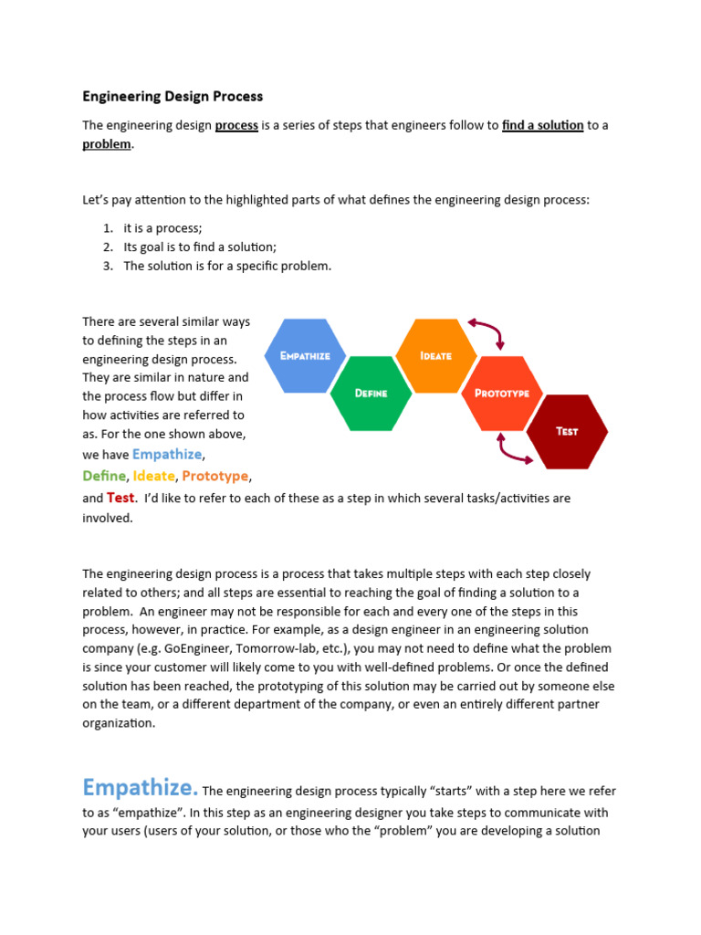 Engineering Design Process Reading 1 | PDF | Prototype | Engineering Design Process