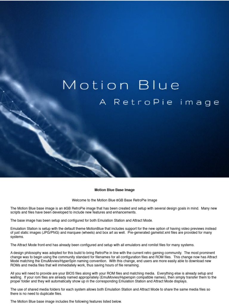 Motion Blue Base Image. Welcome To The Motion Blue 8GB Base RetroPie ...