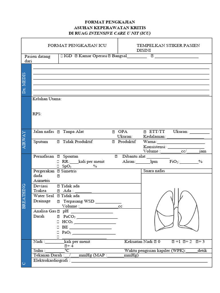 Format Pengkajian Ruang Intensif | PDF