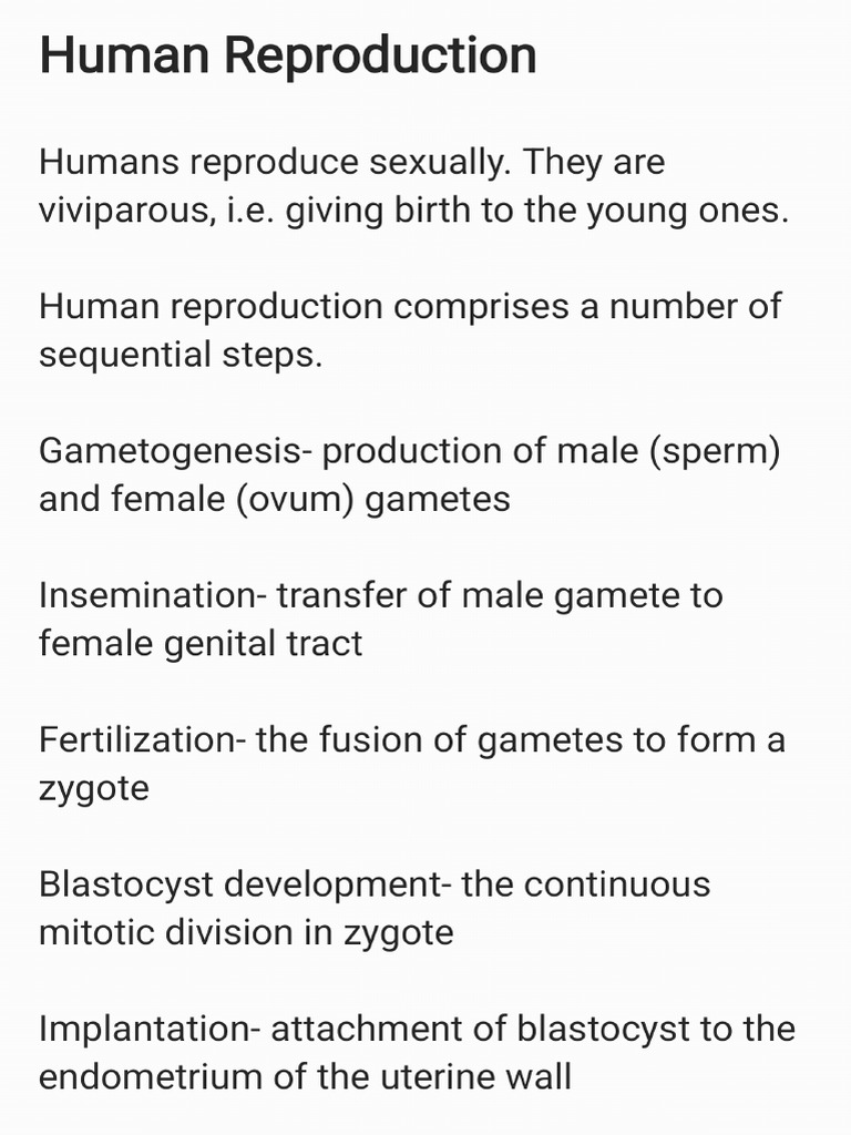 Neet - Human Reproduction Class 12 | PDF