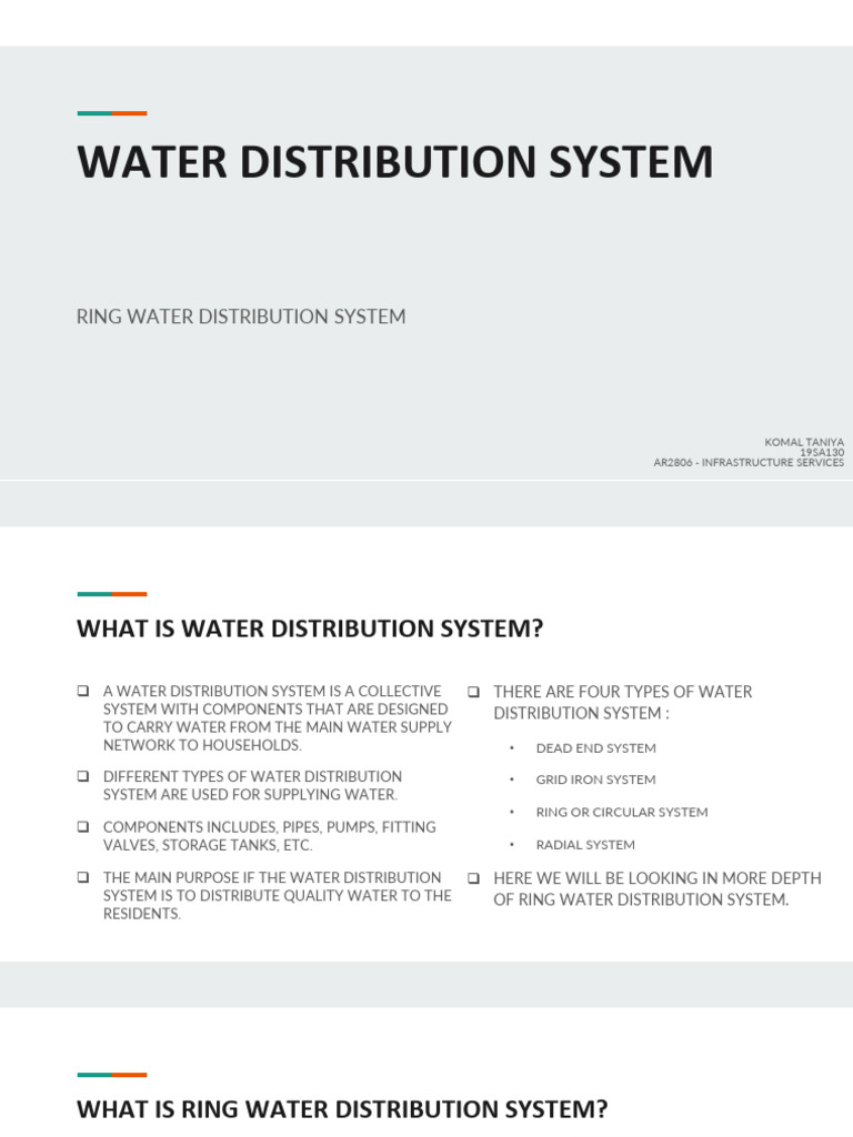 Overview of Ring Water Distribution System | PDF | Hydraulic ...