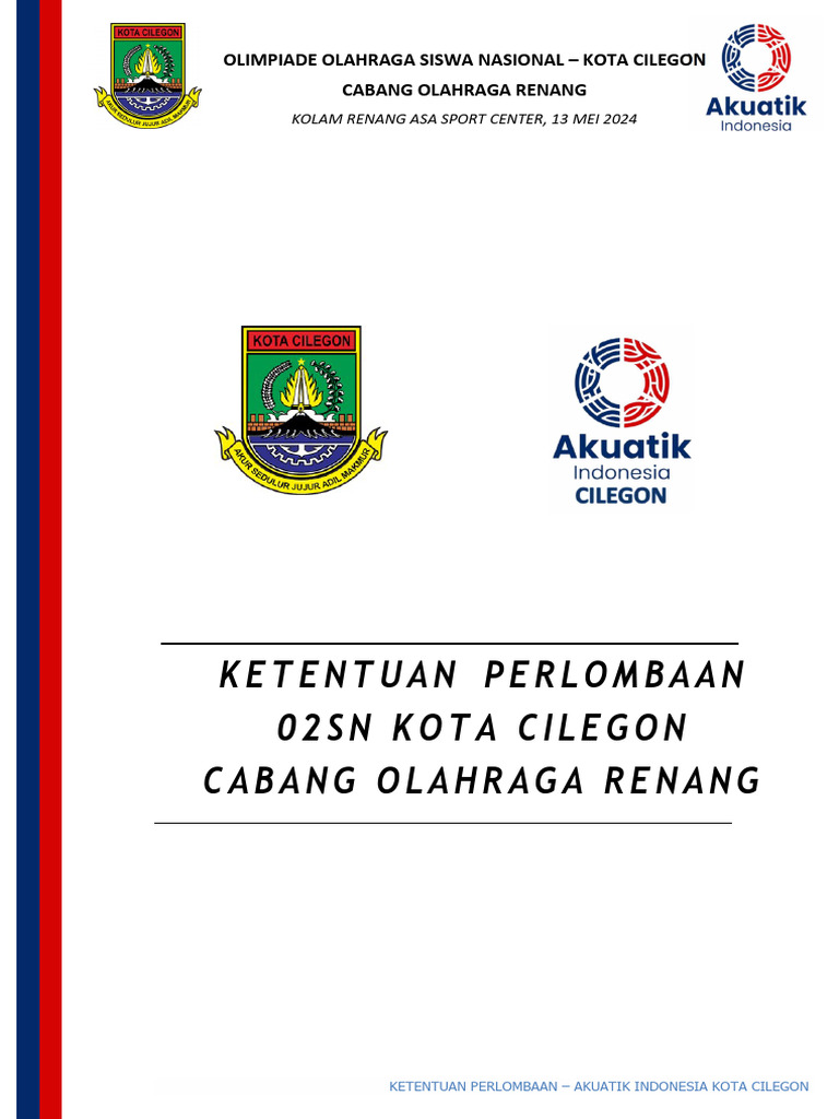 Juknis O2SN SD & SMP - Cabang Renang Kota Cilegon | PDF