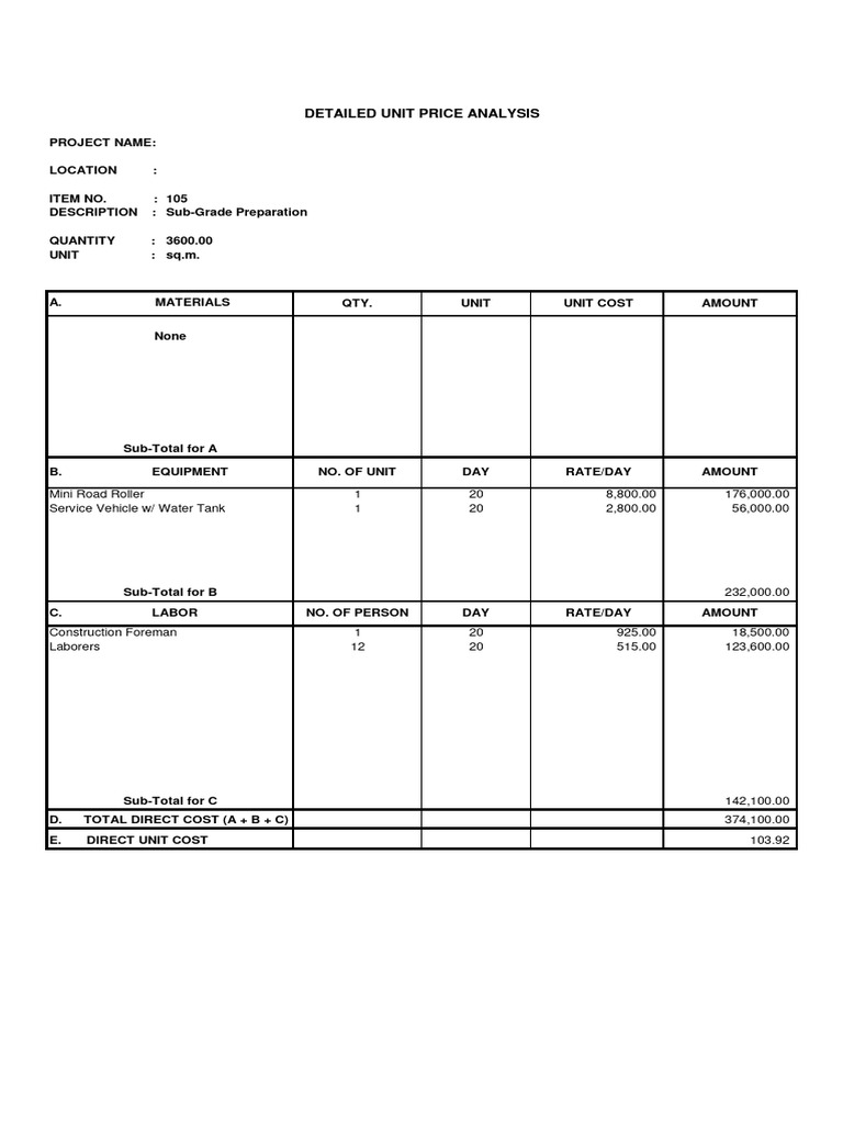 Subgrade Prep Item 105 | PDF | Technology & Engineering