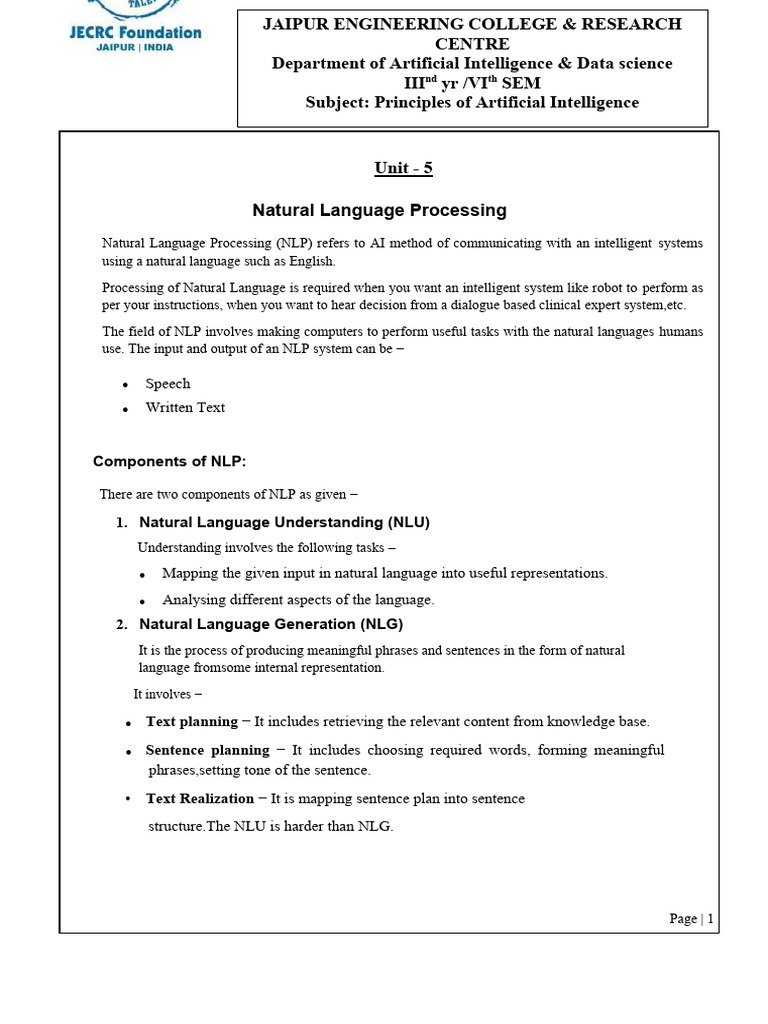 Unit 5 | PDF | Parsing | Computer Vision