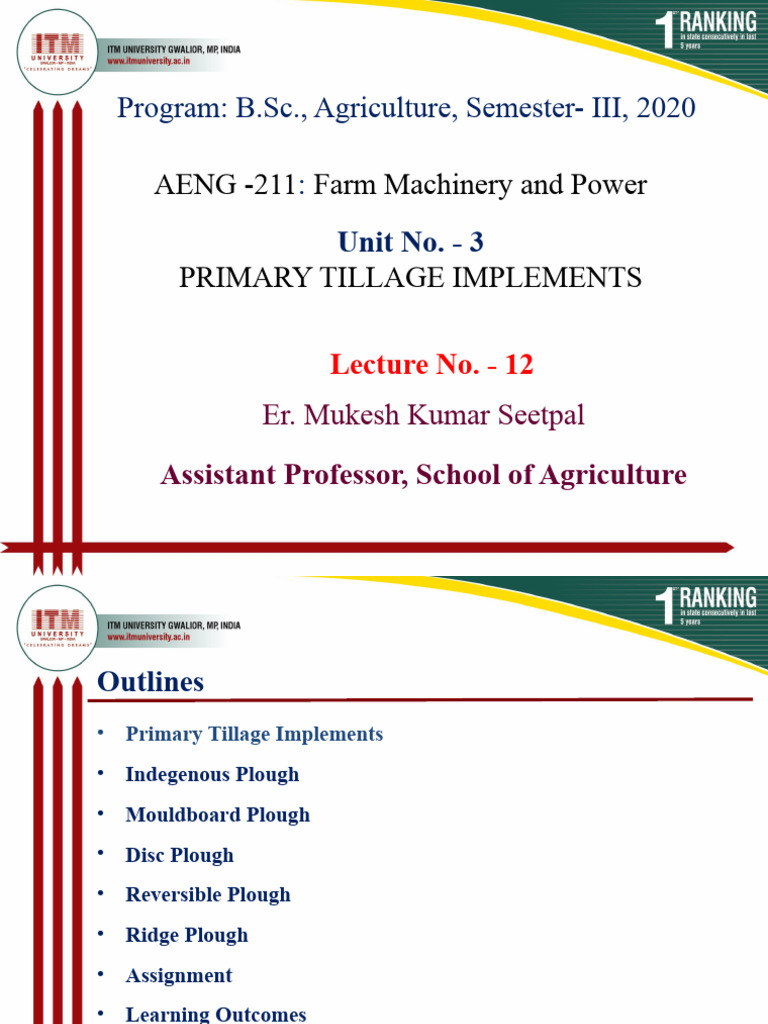 Primary Tillage Implements | PDF | Plough | Agriculture