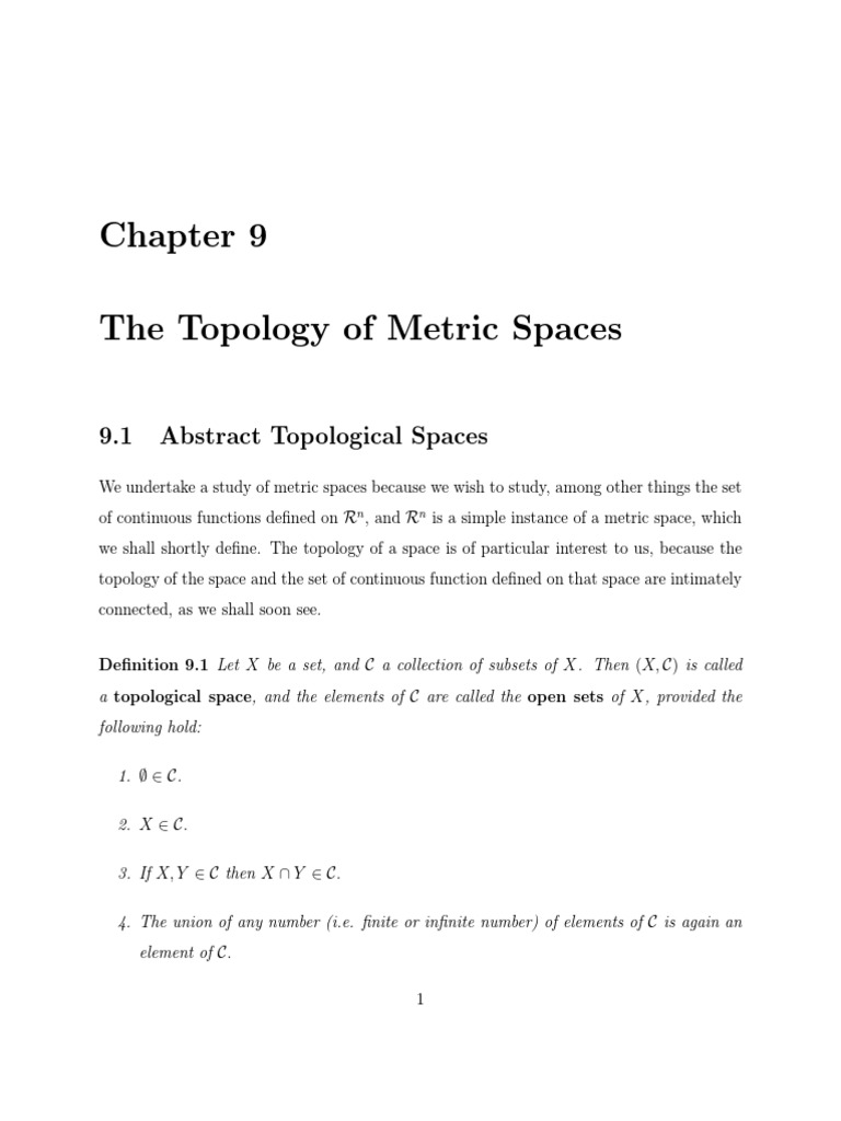 chapter9 TOPOLOGY | PDF | Compact Space | Continuous Function
