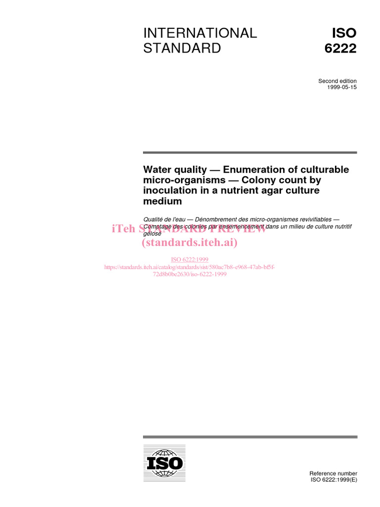 Iso 6222 1999 | PDF | International Organization For Standardization ...