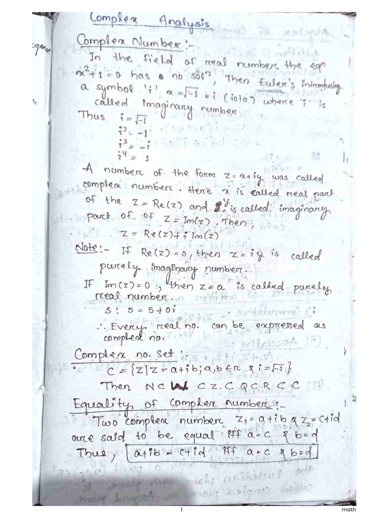 Complex Number 2-1 | PDF