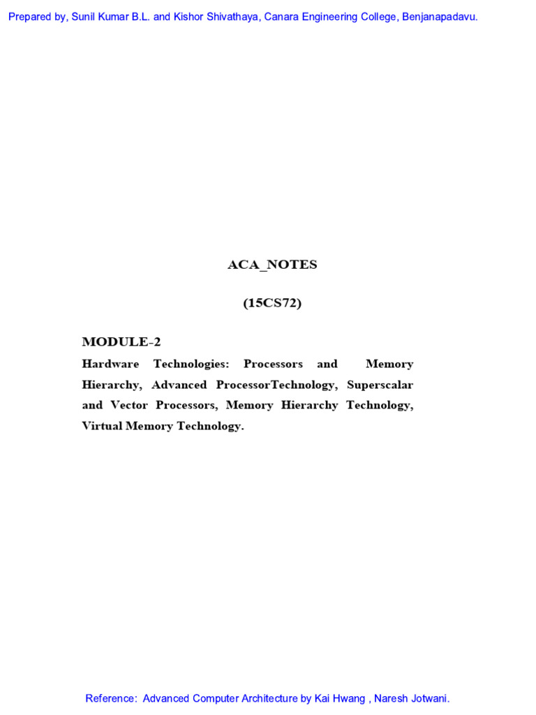 ACA Module2 2018.PDF Extra | PDF | Central Processing Unit | Parallel Computing
