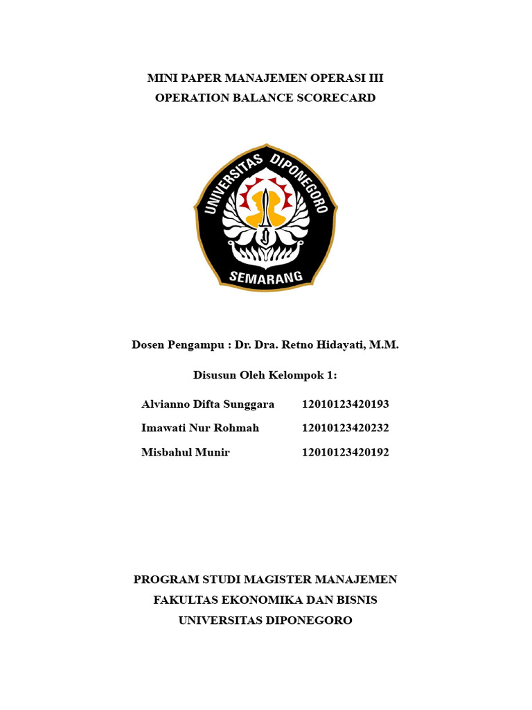 Mini Paper Operation BSC | PDF