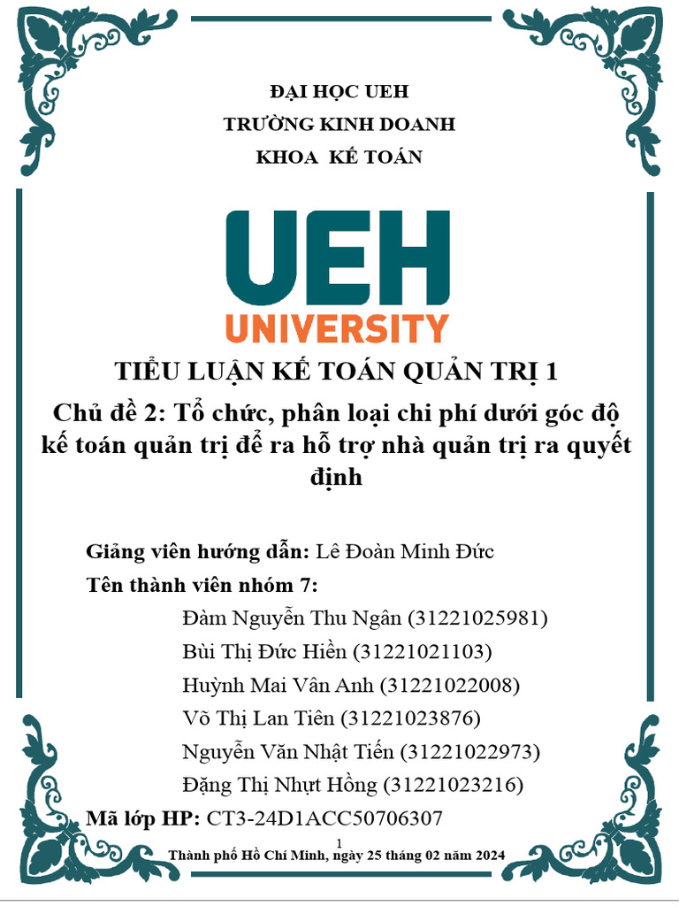Tiểu luận KTQT - nhóm7 | PDF