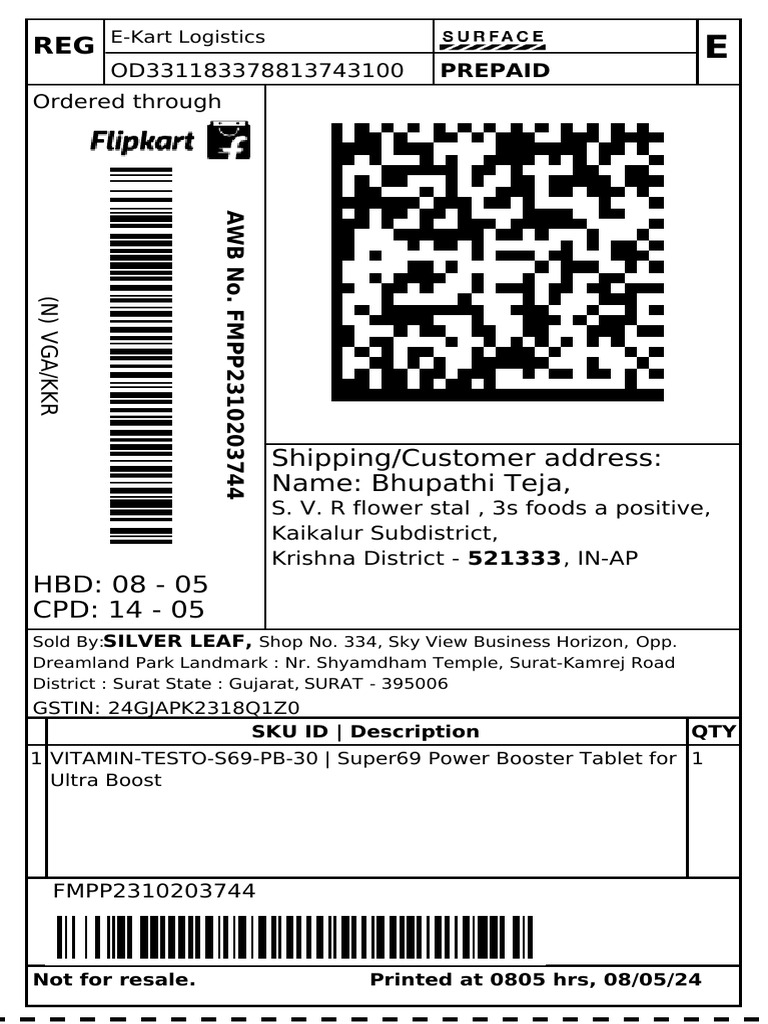 Flipkart Labels 08 May 2024 08 05 | PDF | Taxation | Payments
