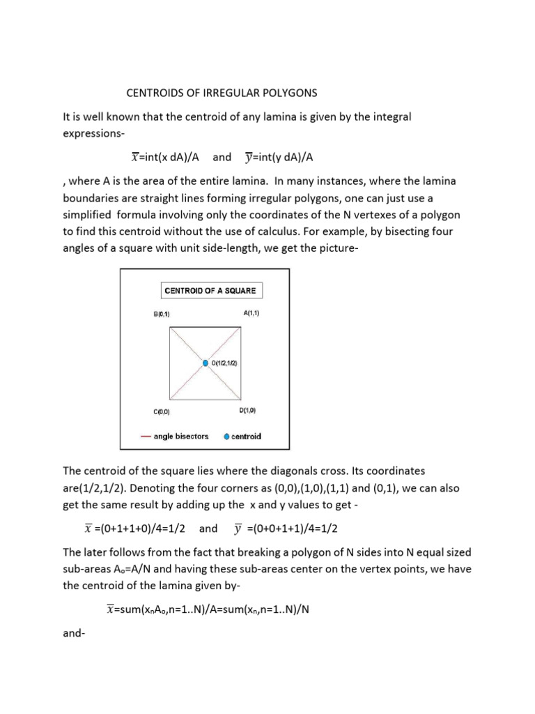 CENTROIDS-IRREGULAR-POLYGONS | PDF | Polygon | Triangle