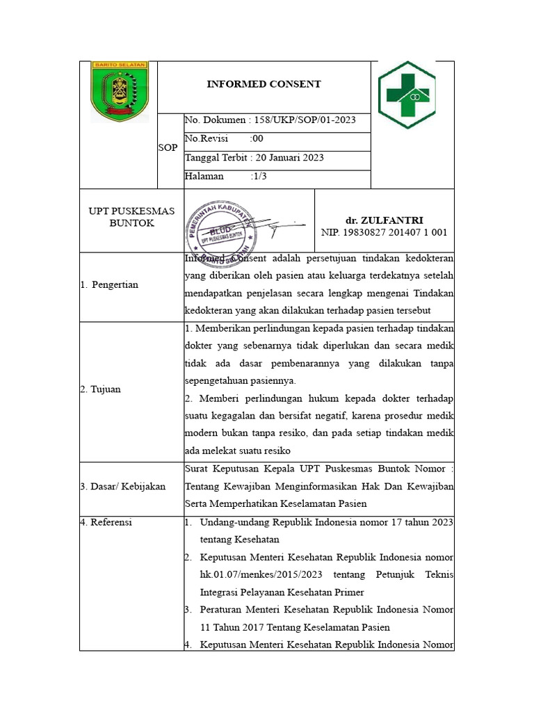 Sop Informed Consent | PDF | Sains & Matematika
