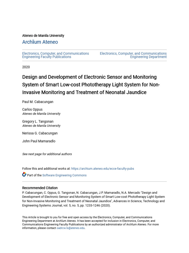 Design and Development of Electronic Sensor and Monitoring System | PDF ...