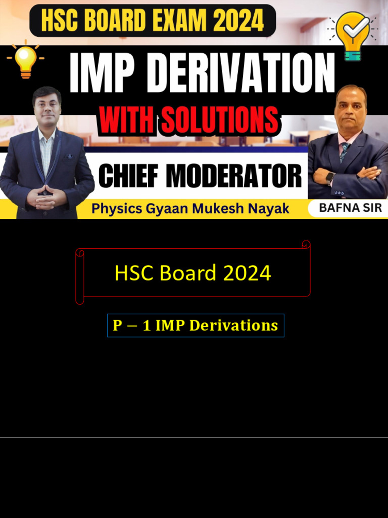 MOST IMP DERIVATION With SOLUTION | PDF | Inductor | Torque