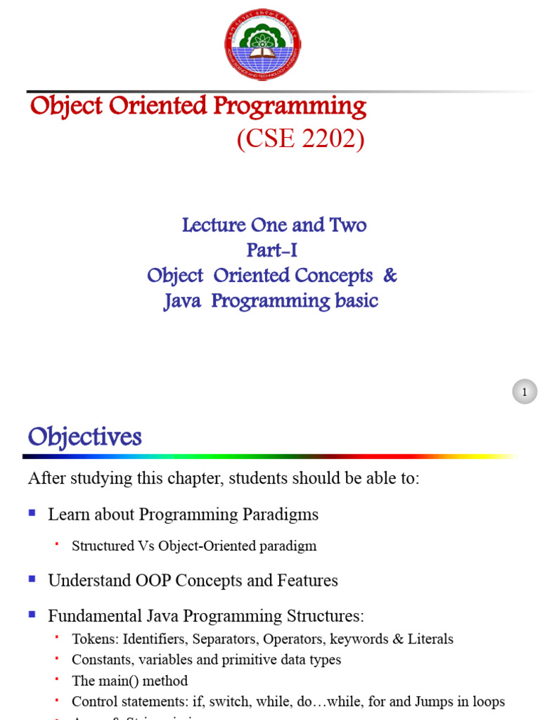 Chapter 1 OOP Concepts | PDF | Object Oriented Programming | Data Type Chapter 1 OOP Concepts | PDF | Object Oriented Programming | Data Type