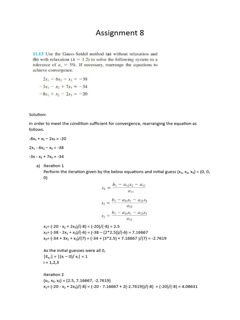 Gauss Siedel Method | PDF | Equations | Mathematics Gauss Siedel Method | PDF | Equations | Mathematics