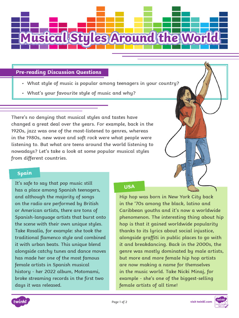 Popular Music Styles Among Teens Worldwide | PDF | English As A Second ...
