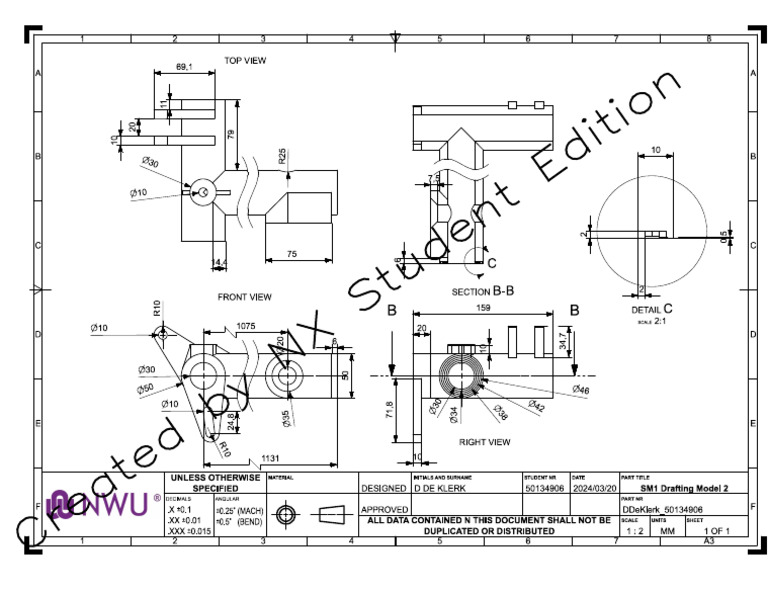 SM 1 Drafting Model 2 Print | PDF