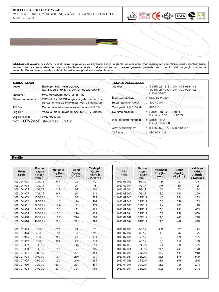 1011.BIRTFLEX 556-H05V2V2-F-tr | PDF