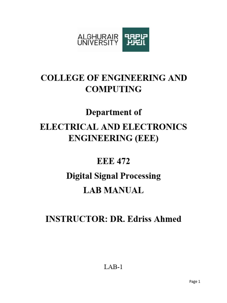 Lab DSP | PDF | Electrical Engineering | Digital Signal Processing