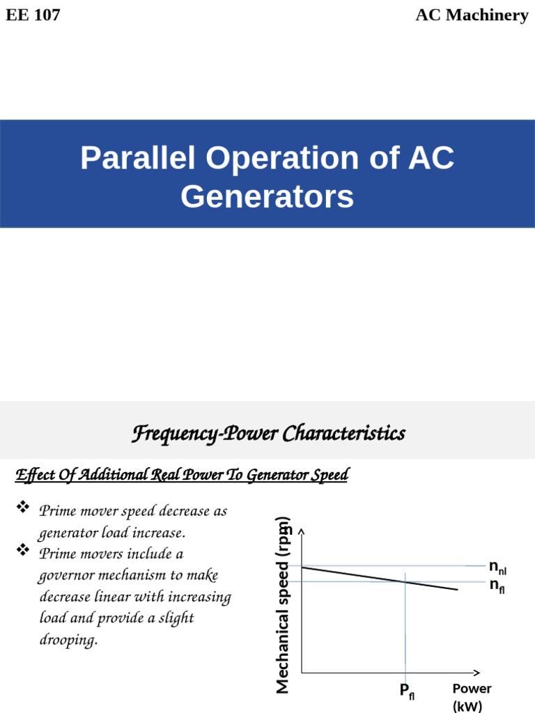 Parallel Operation of Synchronous Genera | Download Free PDF | Ac Power | Electric Generator